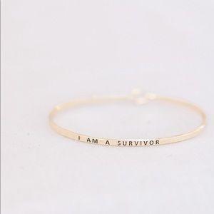 Jewelry | I Am A Survivor Gold Bangle | Poshmark